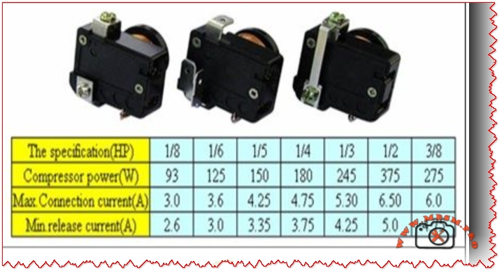Compressor database chart Relay Olp - Mbsmpro